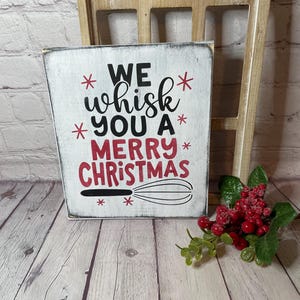 We Wisk You a Merry Christmas, Wood Sign, Christmas Decor, Farmhouse ...
