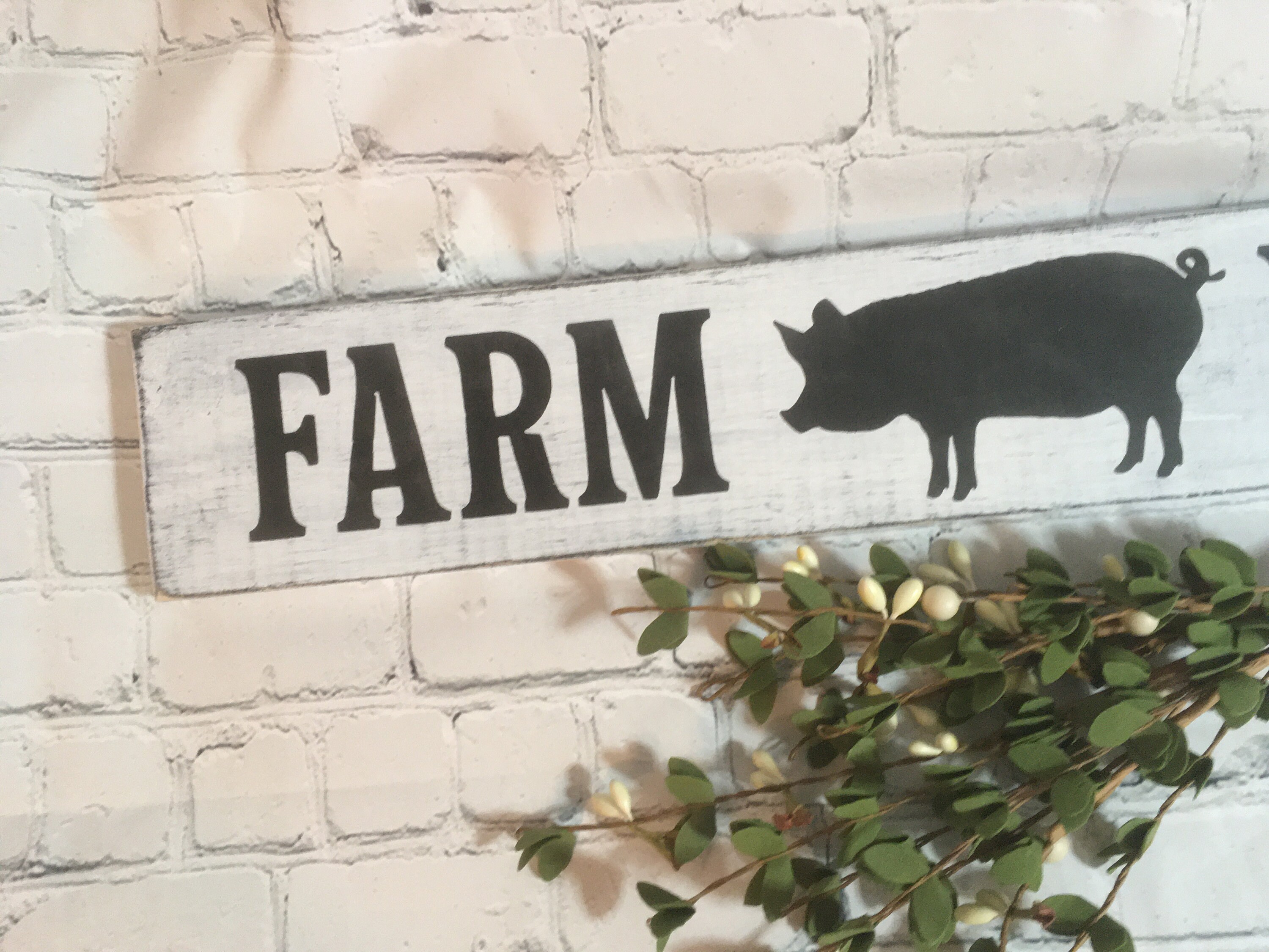 Farm Life Sign/ Farmhouse / Pig Sign/ Distressed/ Primitive/ - Etsy