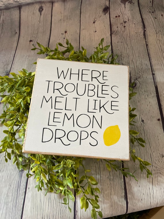 Lemon Drops Sign Tiered Tray Shelf Sitter Block Lemon - Etsy