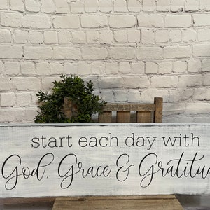 God Grace and Gratitude Sign/ Religious / Farmhouse / Faith /wood Sign ...