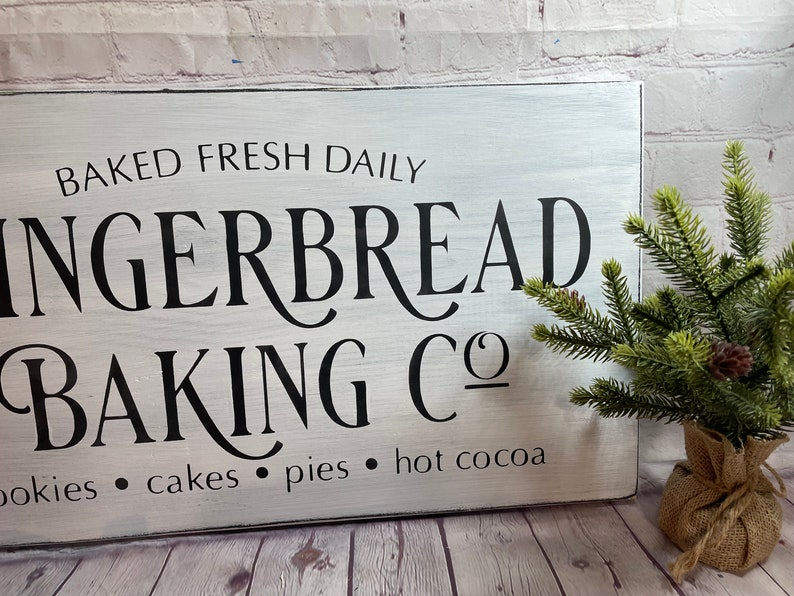 Gingerbread Baking Co. Wood Sign, Farmhouse, Primitive, Country, Home ...