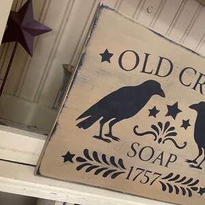 Old Crow Soap Wood Sign, Primitive Crow Sign, Country, Primitive ...