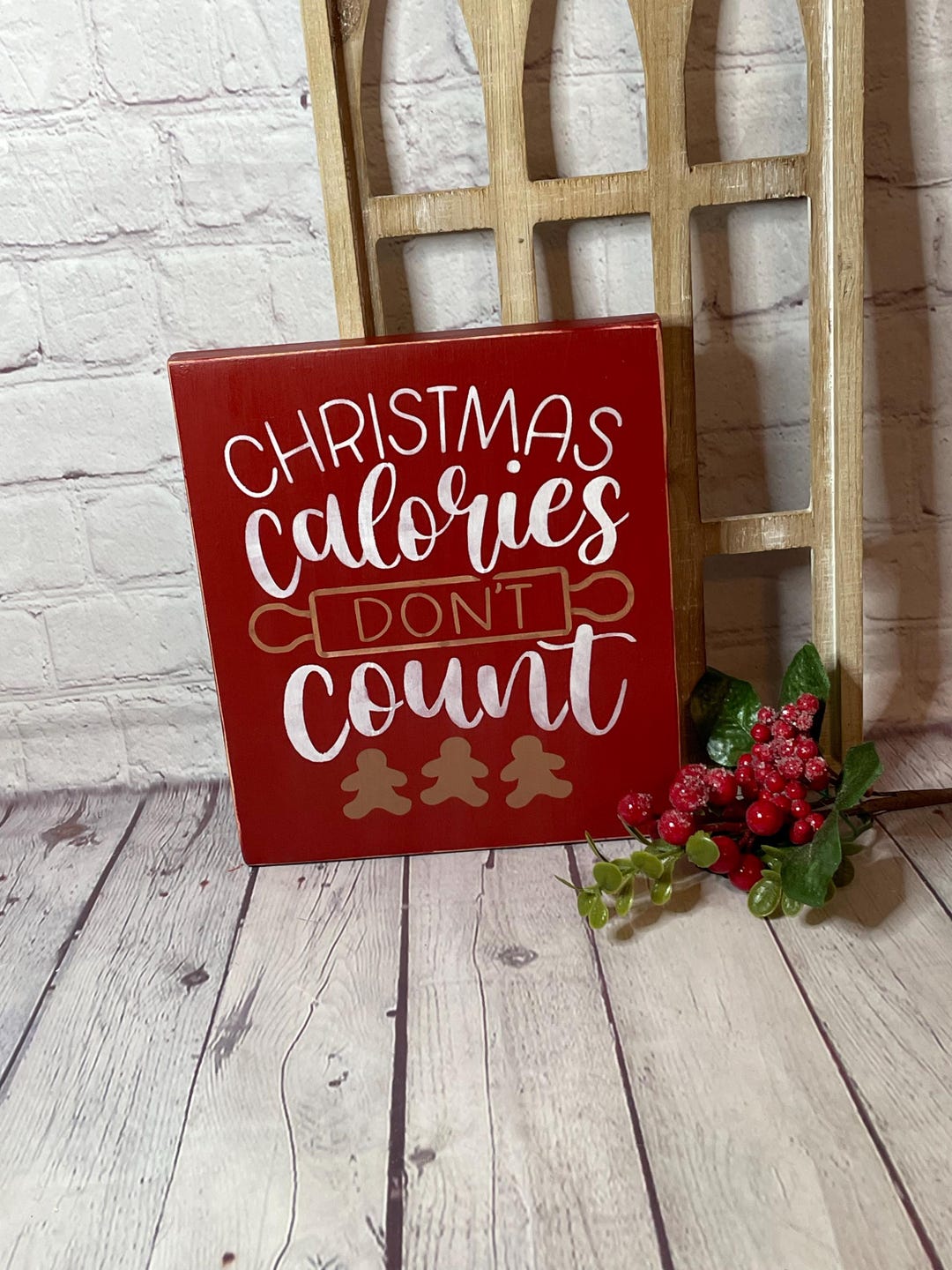 Christmas Calories Don't Count, Wood Sign, Christmas Decor, Farmhouse ...