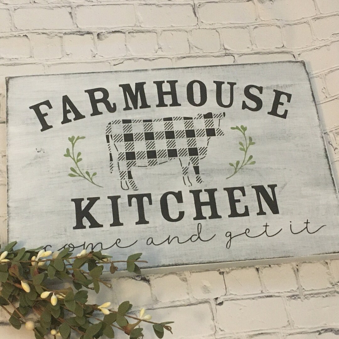 Farmhouse Kitchen/wood Sign/ Hand Painted/ Family/ Farmhouse/ Shabby ...