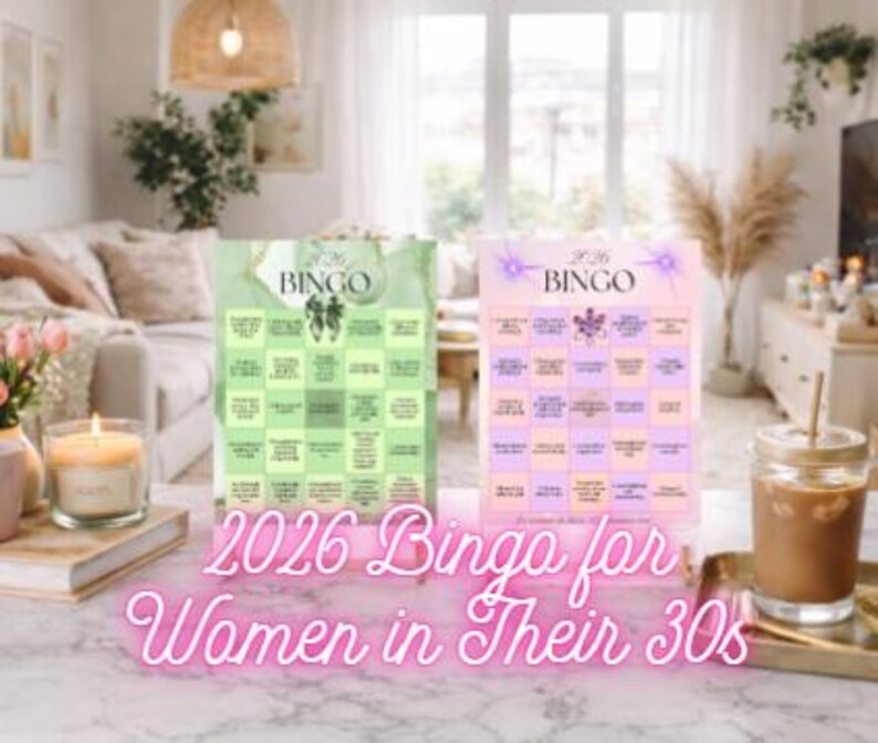 2026 Bingo Card Set for Women in Their 30s | Funny & Soft Millennial ...