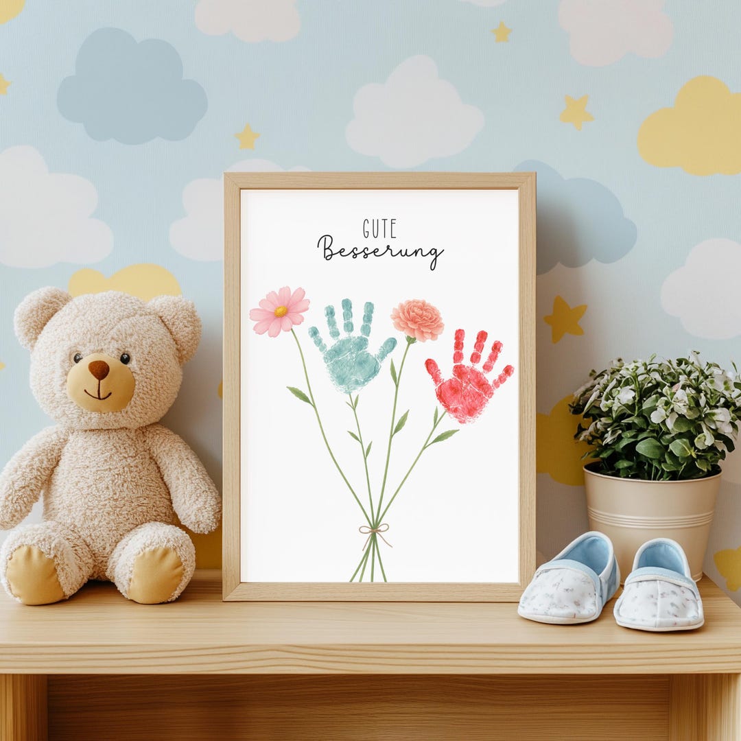 Handprint Get Well Soon Template A4 Print Template Children's Gift ...
