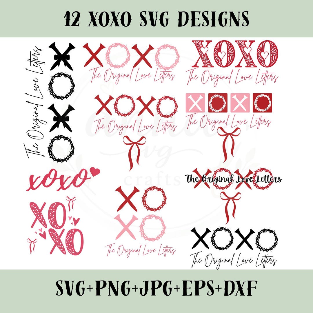 XOXO Svg Bundle, Xoxo Png, Valentine Day Svg, Christian Shirt Design ...