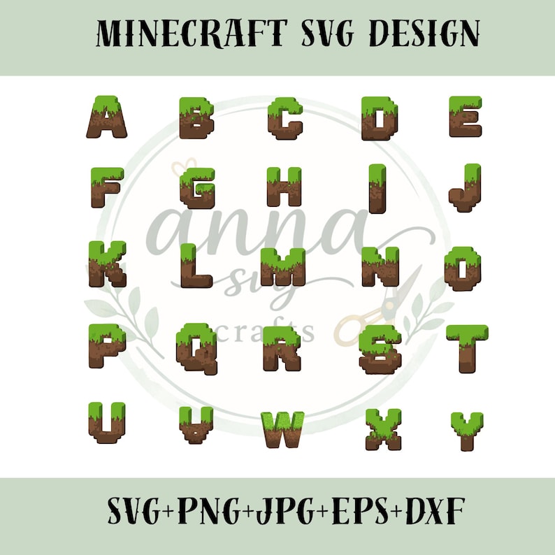 Minecraft SVG Font Bundle | Mine Alphabet Letters & Numbers SVG PNG ...
