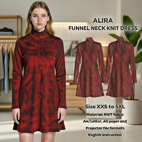 Funnel Neck Dress - Etsy