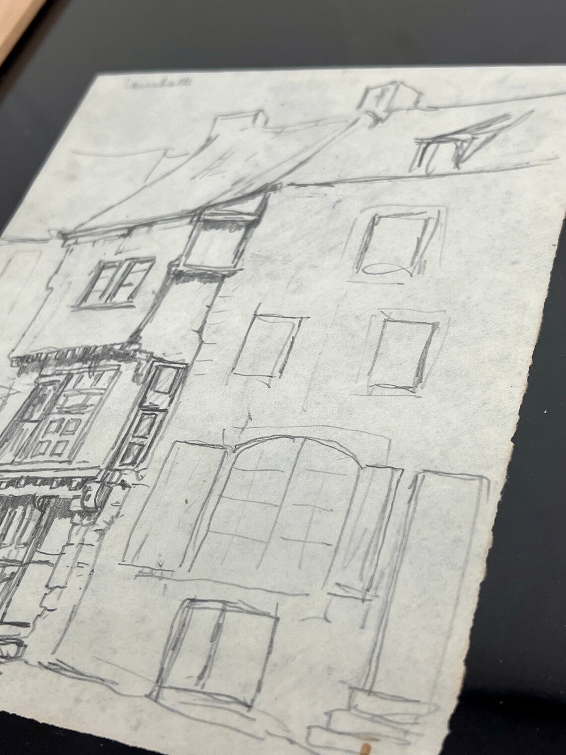 Vintage French Graphite Drawing, Vintage French Art - Etsy