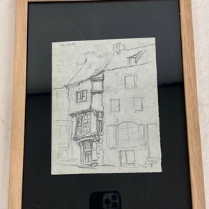 Vintage French Graphite Drawing, Vintage French Art - Etsy