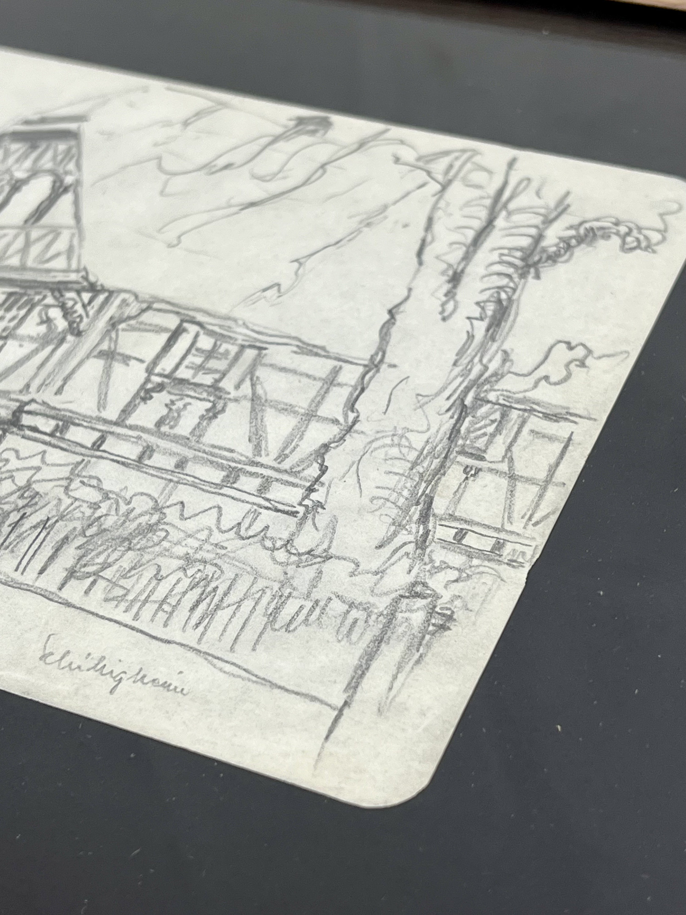 Vintage French Graphite Drawing, Vintage French Art - Etsy