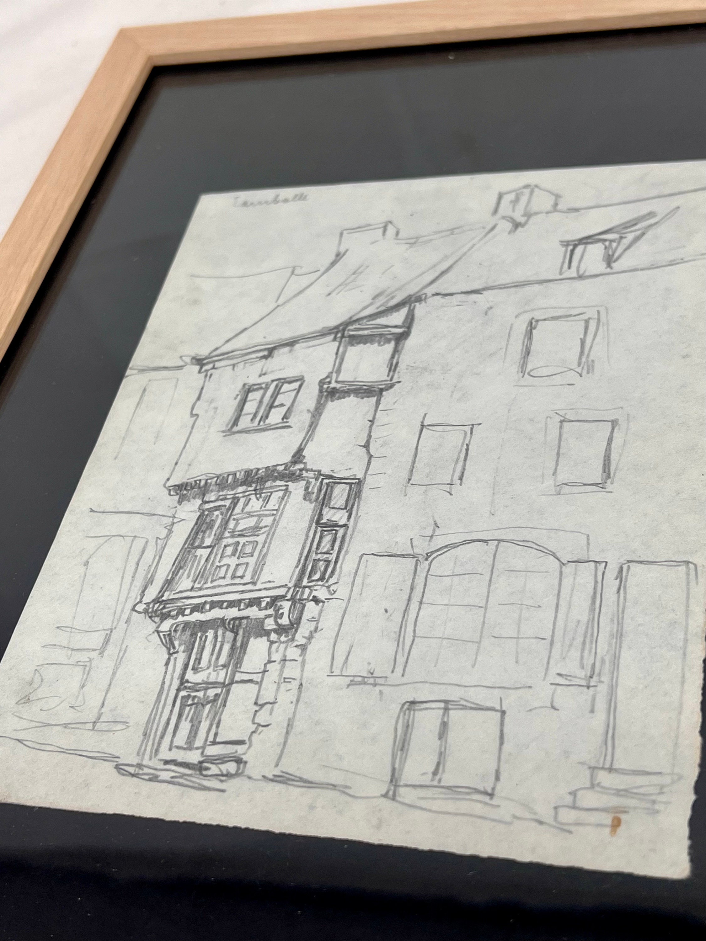 Vintage French Graphite Drawing, Vintage French Art - Etsy