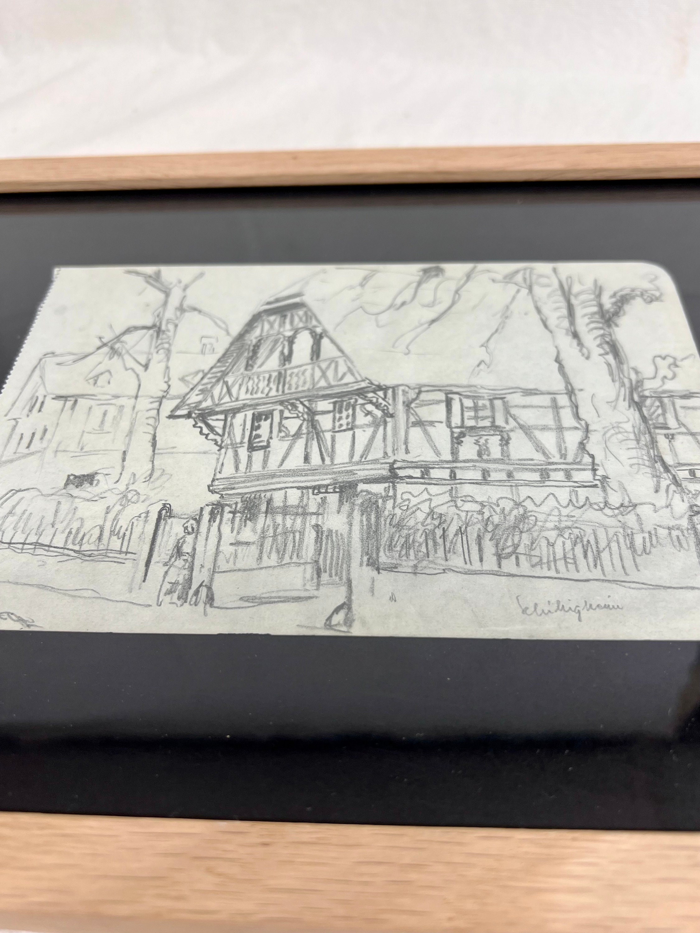 Vintage French Graphite Drawing, Vintage French Art - Etsy