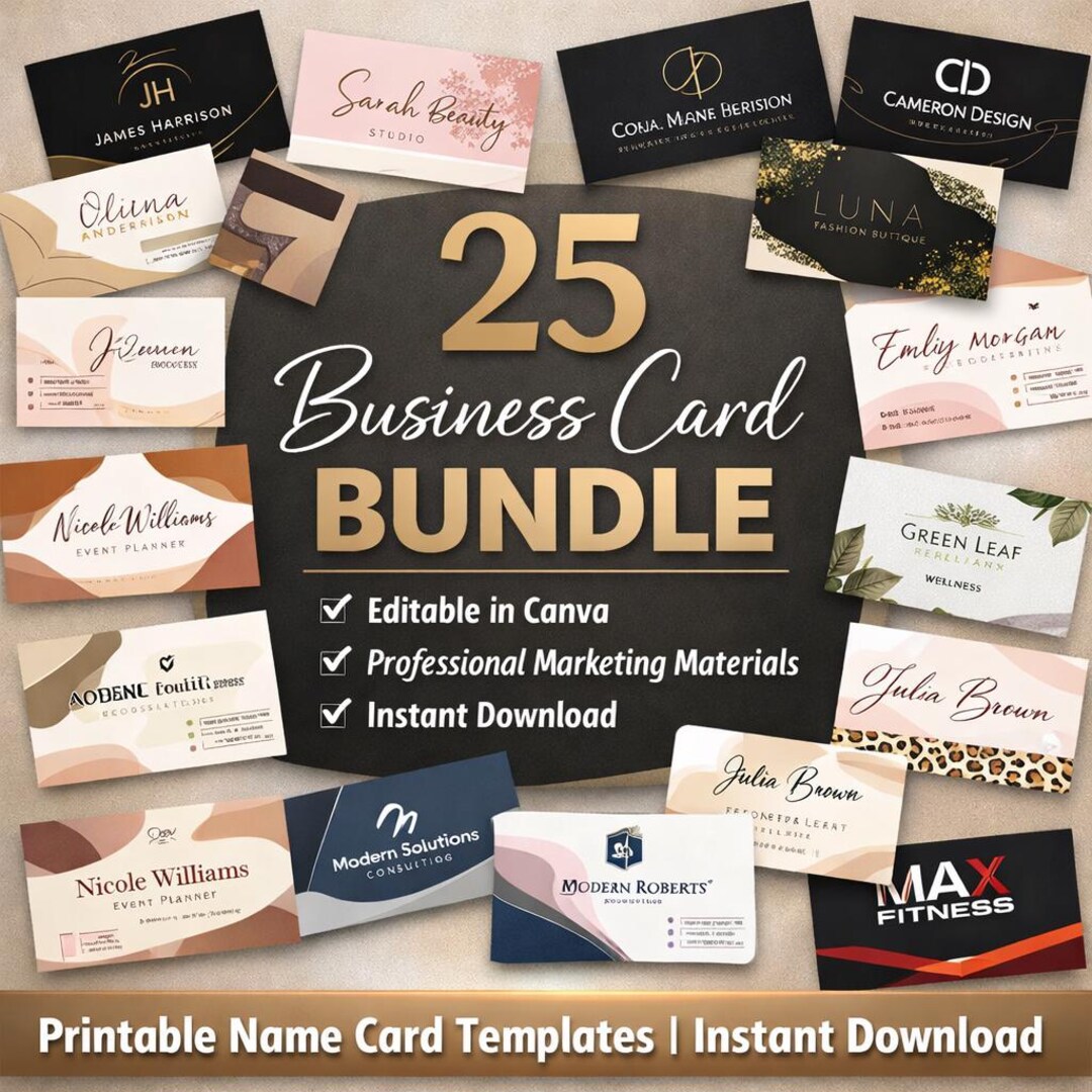 25 Business Card Templates | Editable Canva Designs (instant Download ...