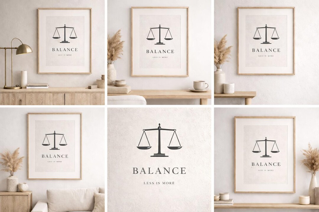 Balance Wall Art Printable, Minimalist Scale Symbol, Modern Neutral ...
