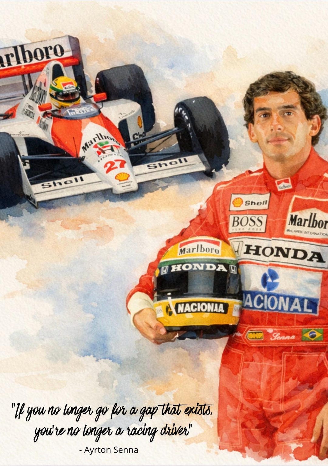 Ayrton Senna F1 Quote A3 - Etsy UK