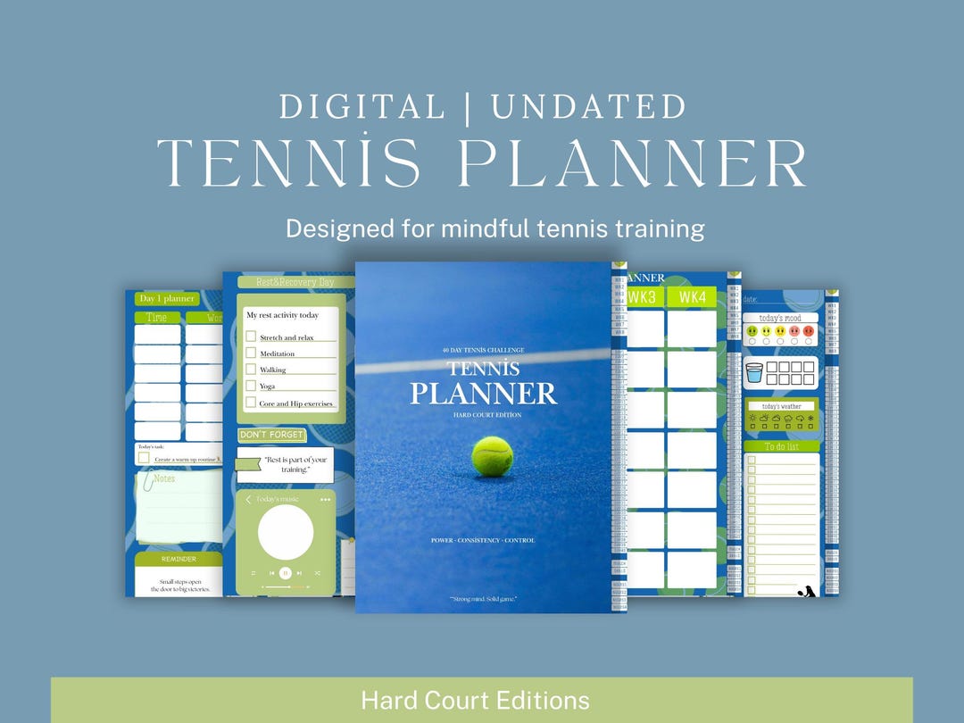 Digital Tennis Planner | Hard Court Edition | Tennis Journal for iPad ...