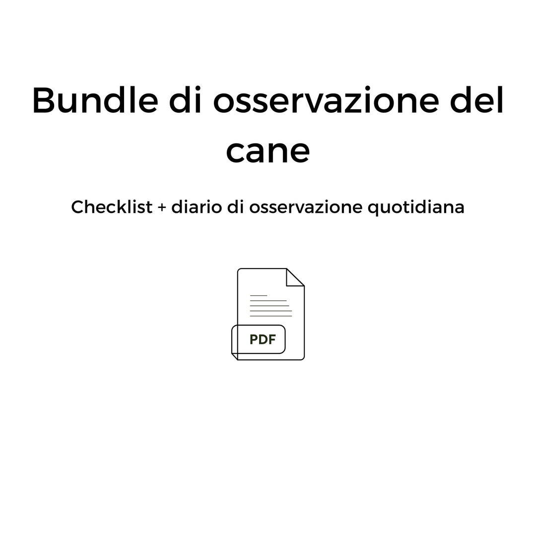 Dog Observation Bundle – Checklist + Printable PDF Journal - Etsy