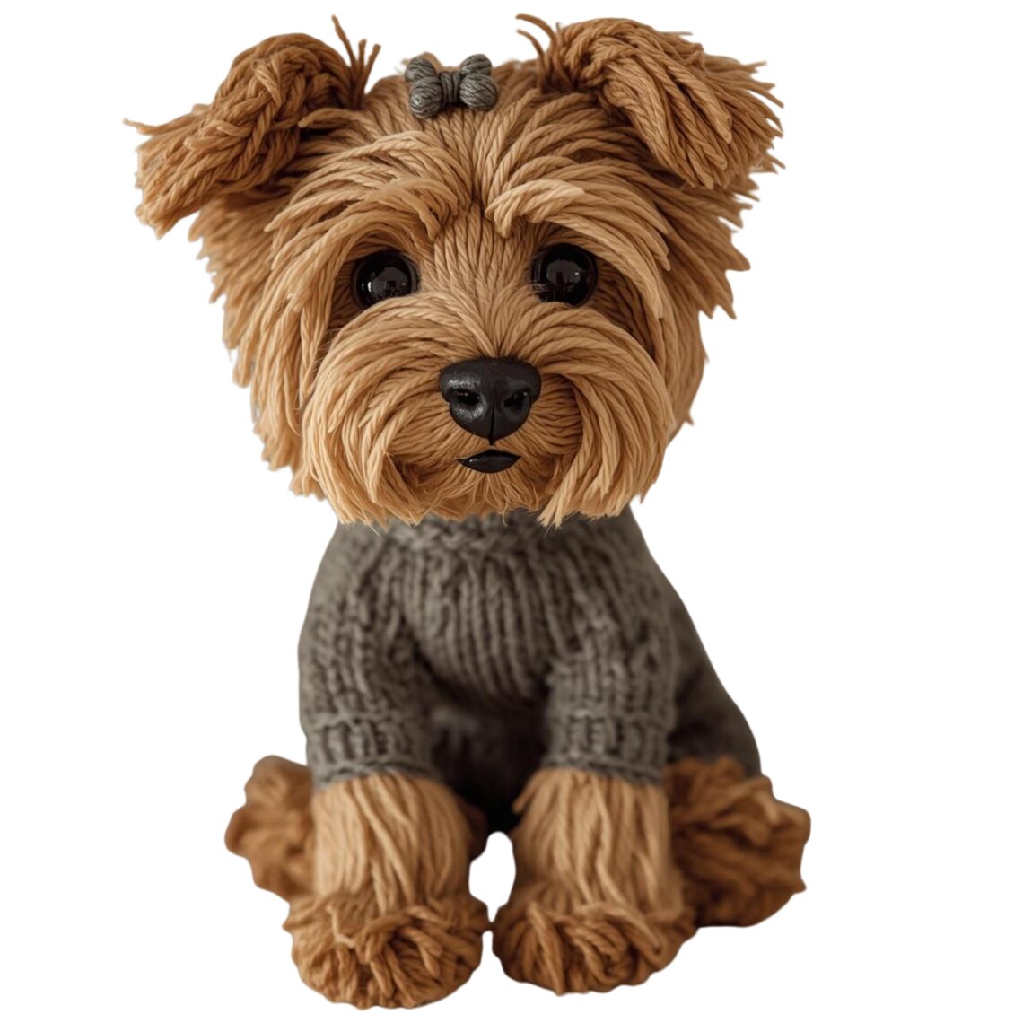 10 Cute Knitted Yorkie Clip Arts | Bundle of 10 JPG Images | Yorkshire ...