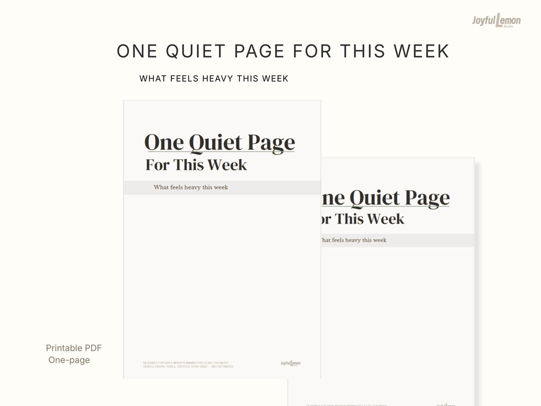 Weekly Reflection Page Printable PDF | Gentle Weekly Check-in | Low ...