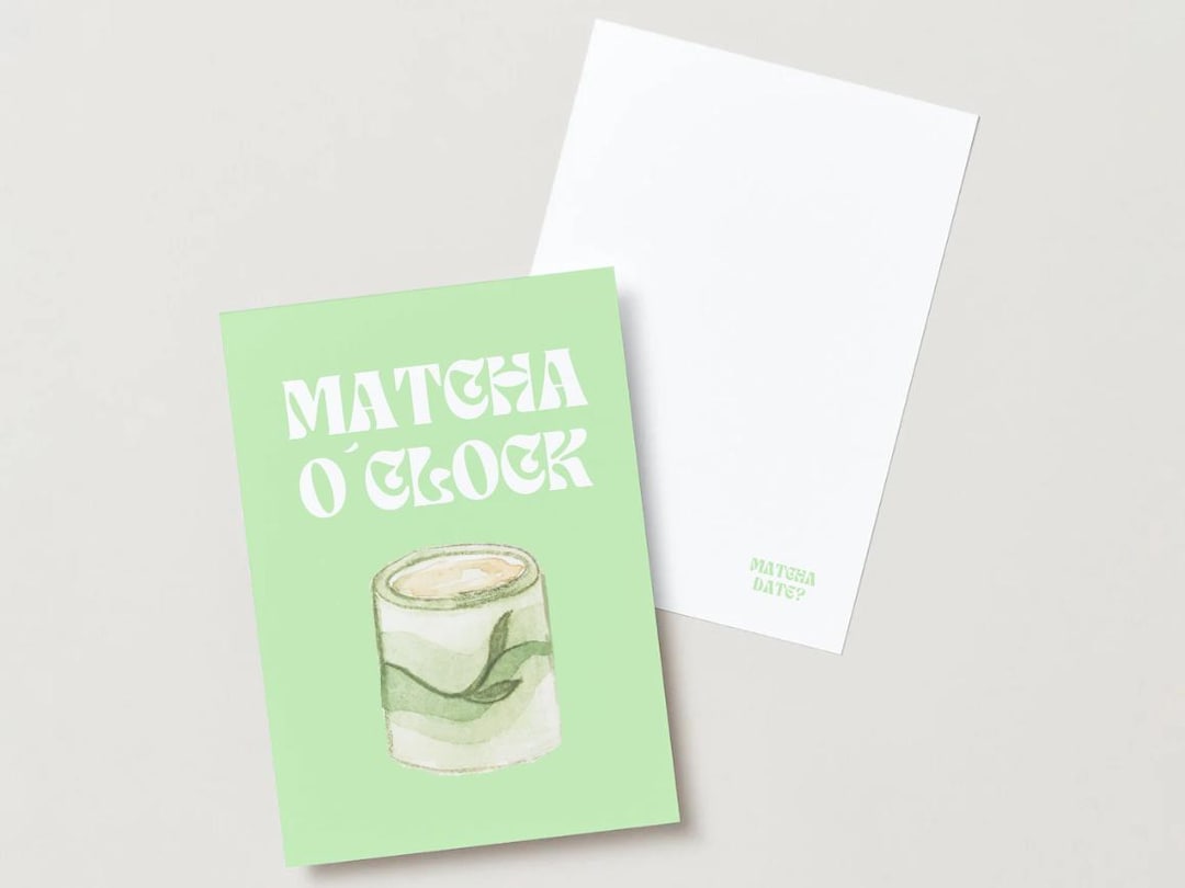 Matcha O’clock Printable | Matcha Illustration | Coffee & Matcha Lover ...