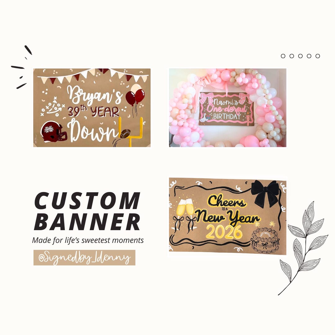CUSTOM BANNER | Hand-painted, Brown Paper Sign, Party Banner ...