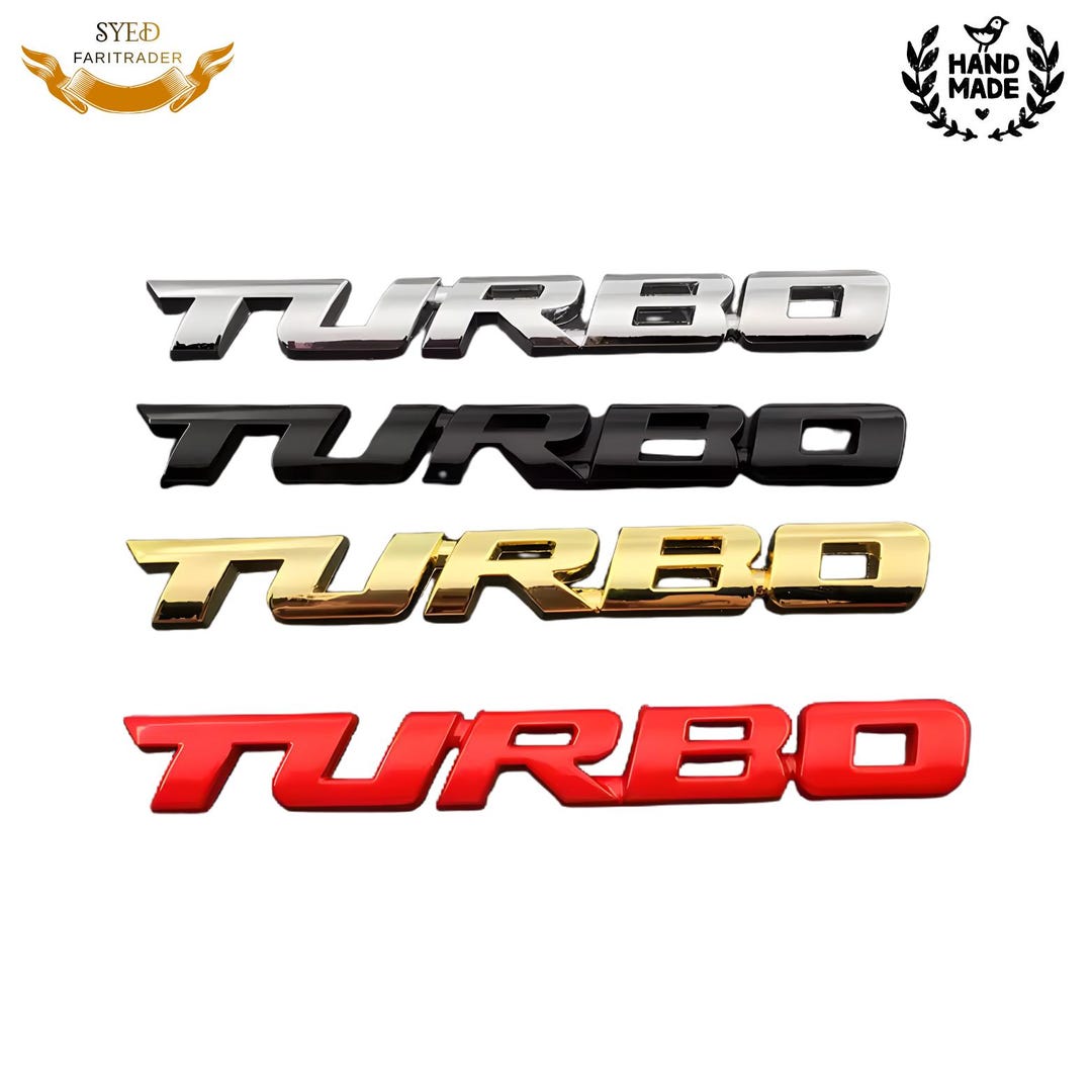 3D Metal TURBO Letter Car Sticker – Universal Boost Emblem Badge Decal ...