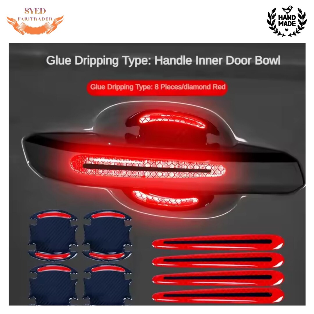 8pcs 3D Carbon Fiber Car Door Handle Stickers – Scratch-resistant ...