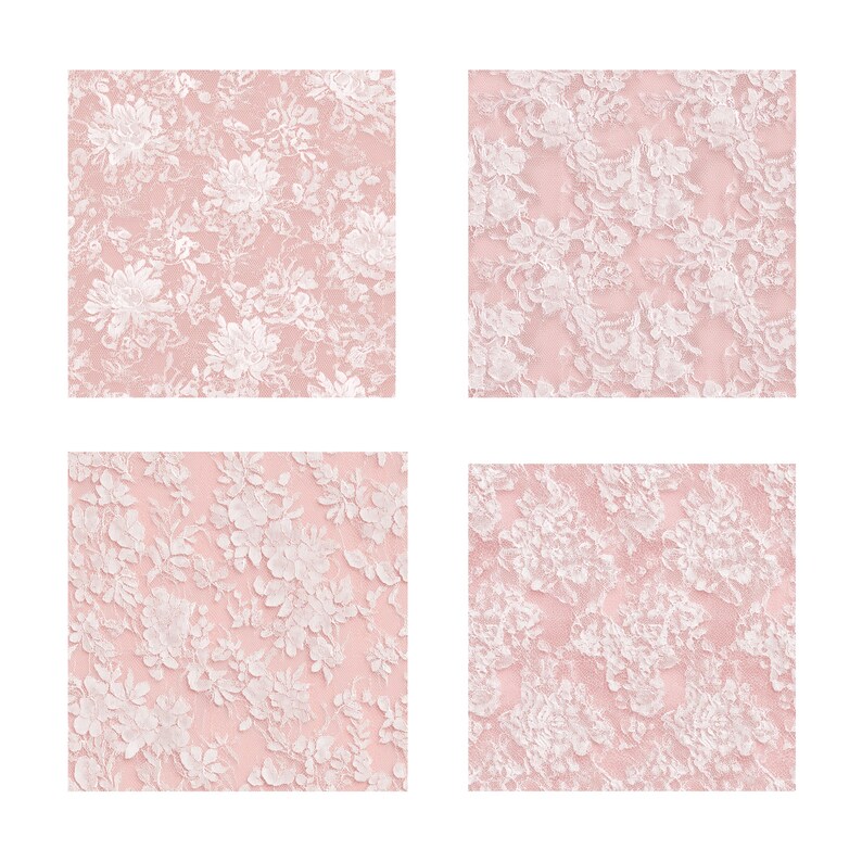Pink Lace Digital Paper Set | Romantic Blush Lace Background | 12x12 ...