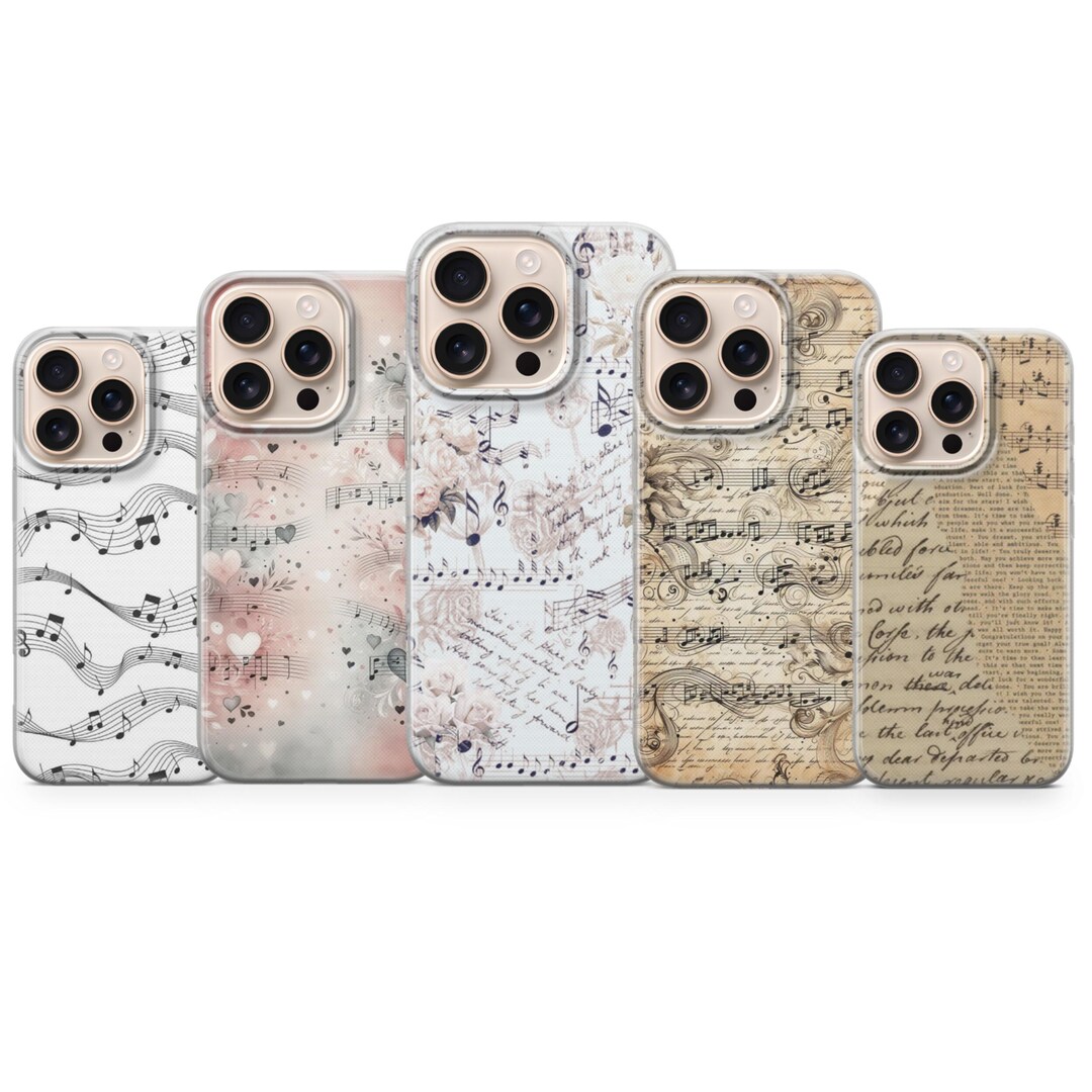 Music Notes Phone Case, Vintage Sheet Music Gift Cover for iPhone 17 ...