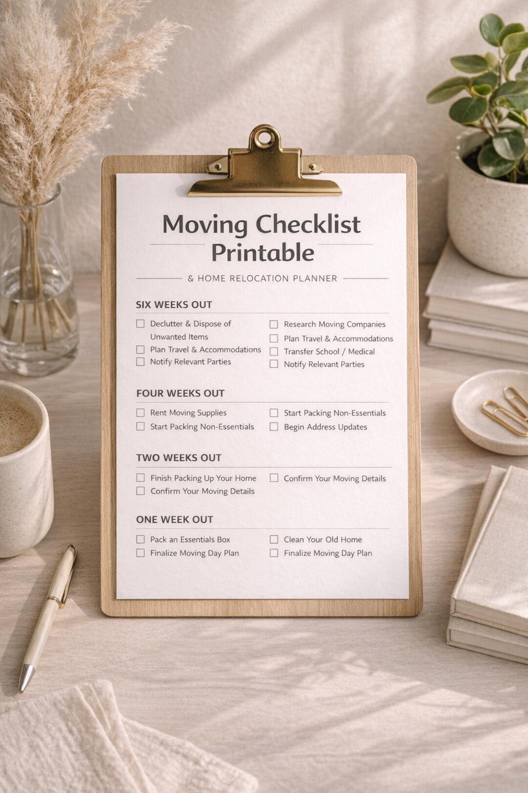 Moving Checklist Printable | Home Relocation Planner (canva & PDF ...