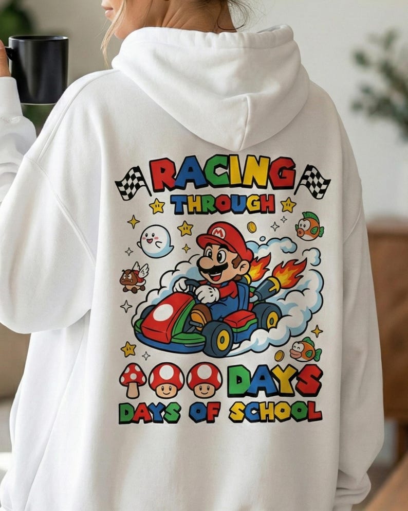 Racing Through 100 Days of School PNG, Super Cartoon Character, Happy ...