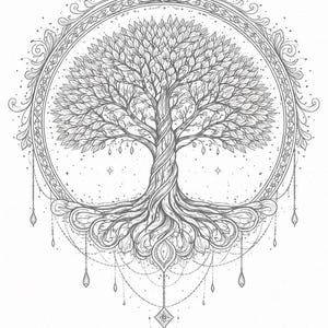 Line Print Tree of Life Holistic Wellness /yoga Printable Art - Etsy