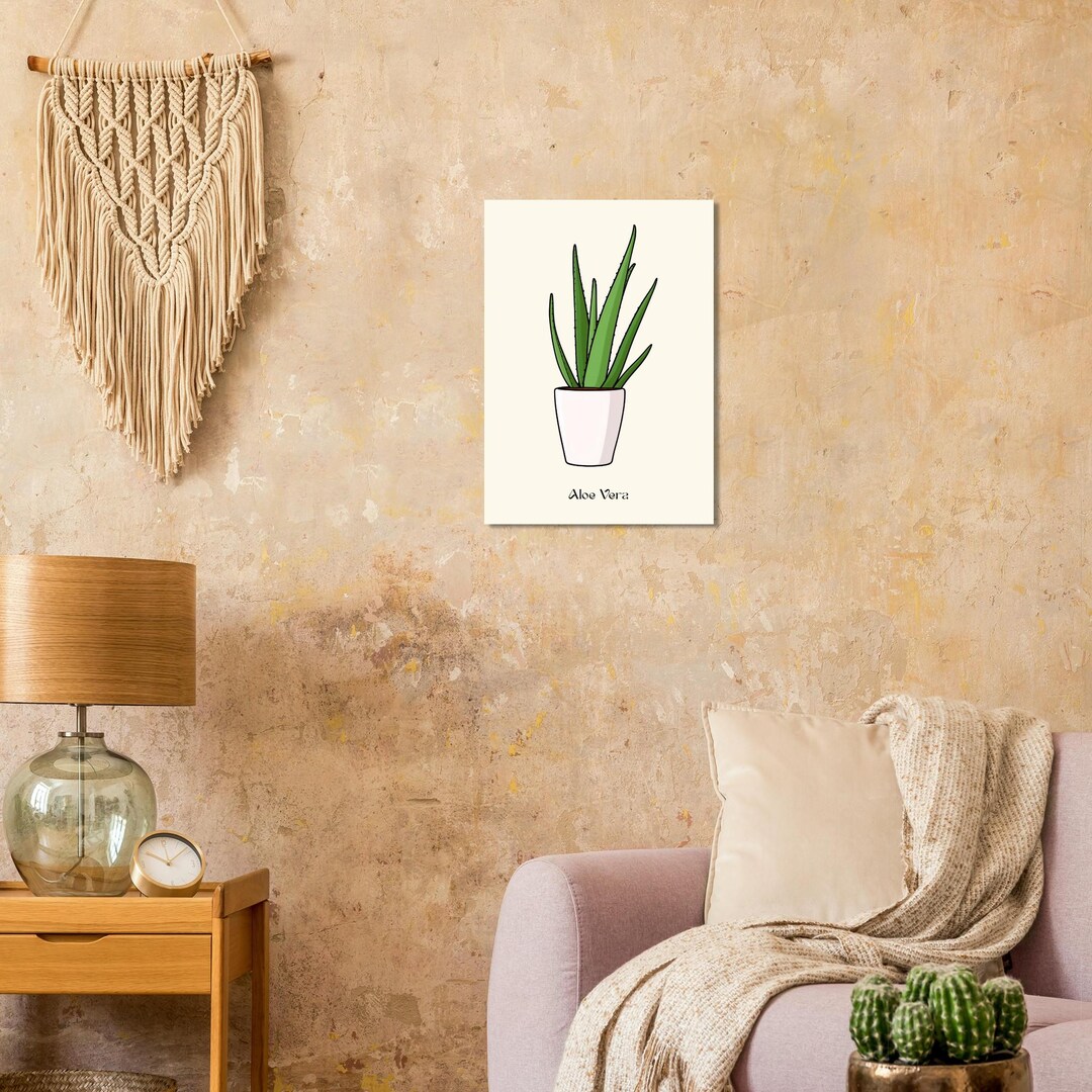 Aloe Vera Wall Art Prints – Minimal Botanical Posters in A2, A3 & A4 ...