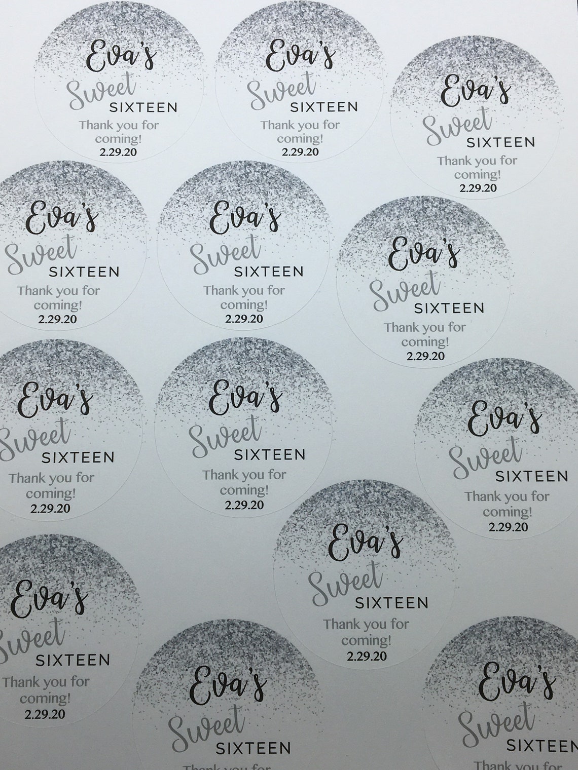 Custom Sweet 16 Stickers | Etsy