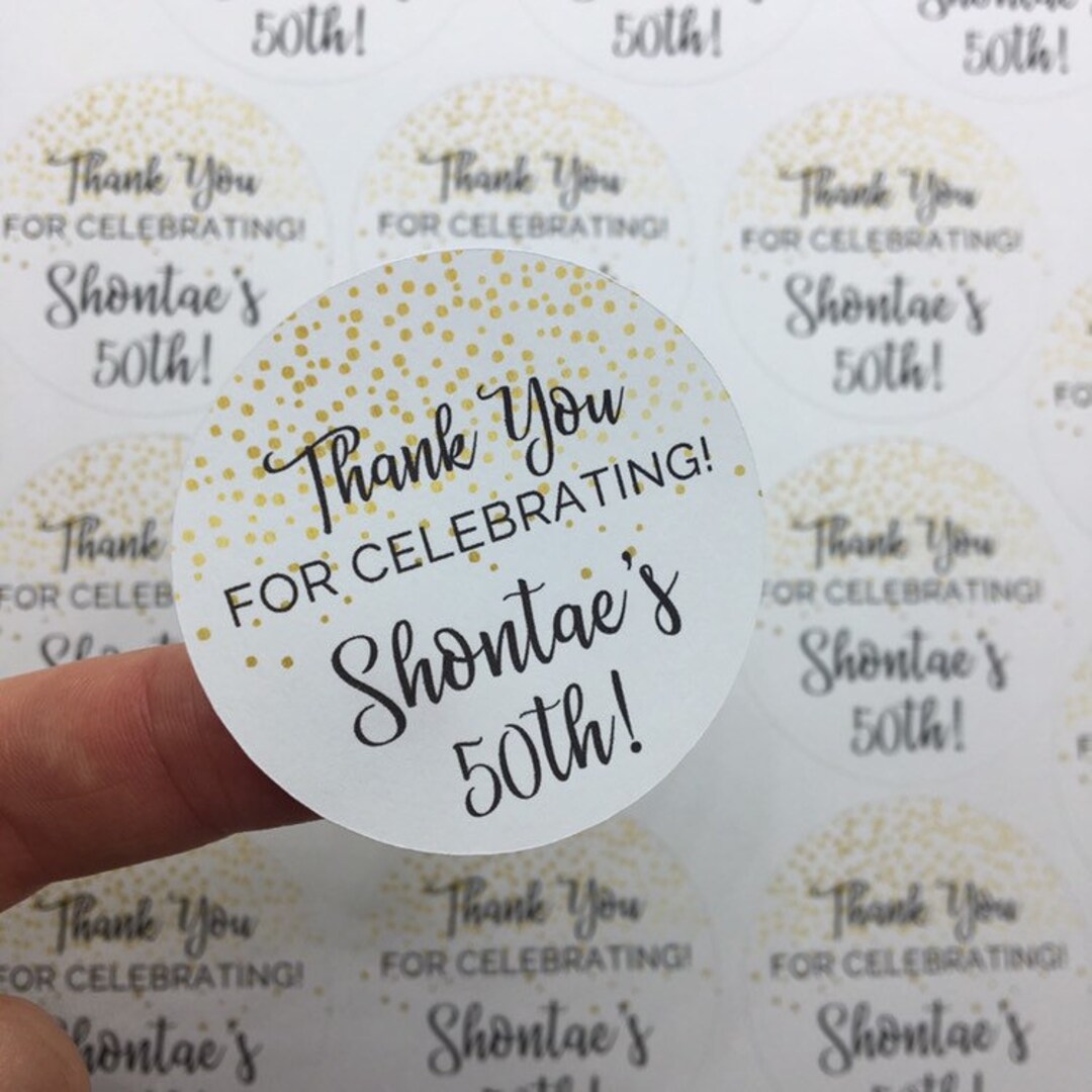 Personalized 50th Stickers - Etsy