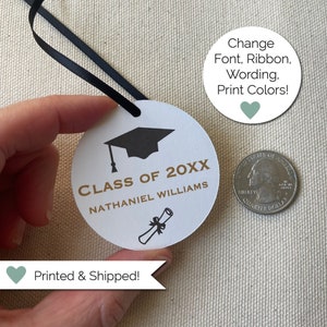 Personalized Graduation Party Favor Tags, High School Graduation Favors ...