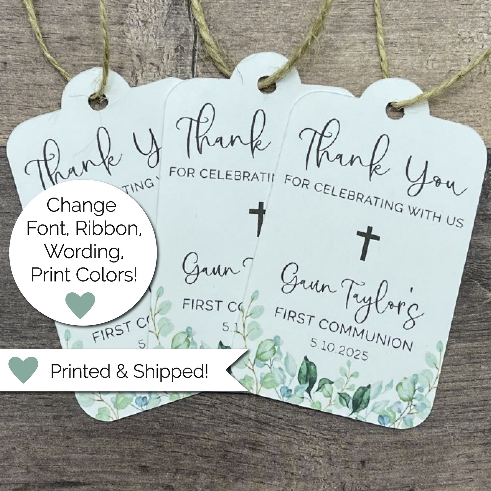 First Communion or Baptism Favor Tags - Etsy