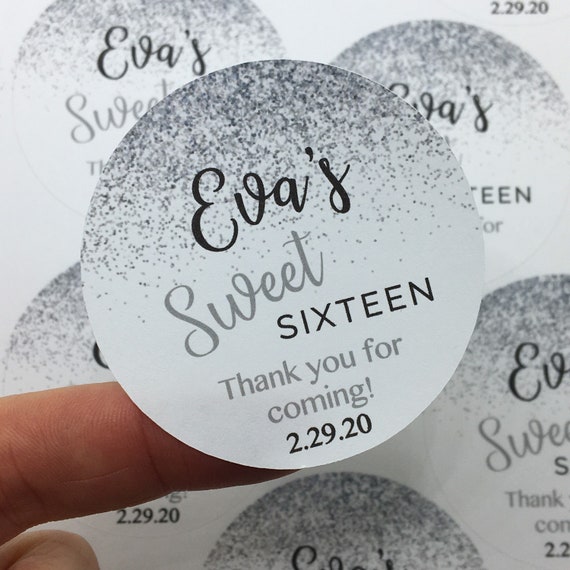 Custom Sweet 16 Stickers | Etsy