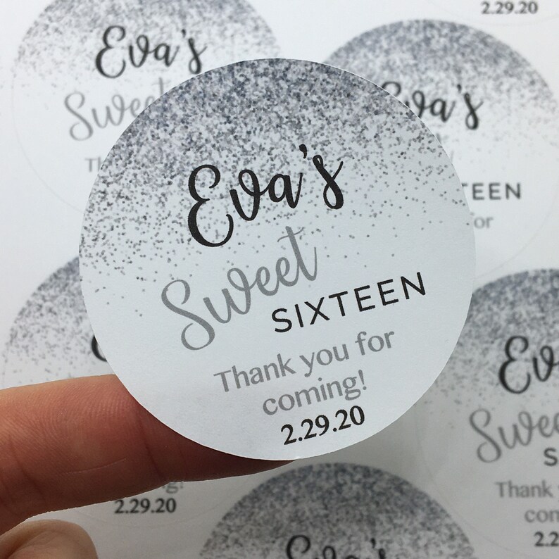 Custom Sweet 16 Stickers | Etsy