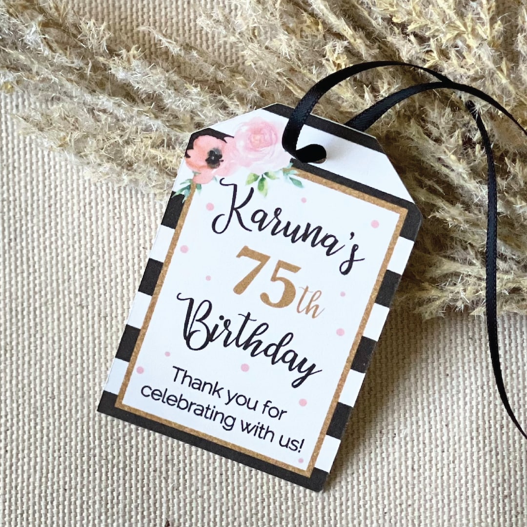 Birthday Party Favor Tags, Thank You Tags, Personalized, Handmade ...