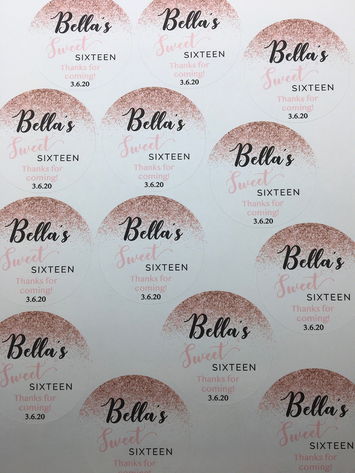 Custom Sweet 16 Stickers - Etsy