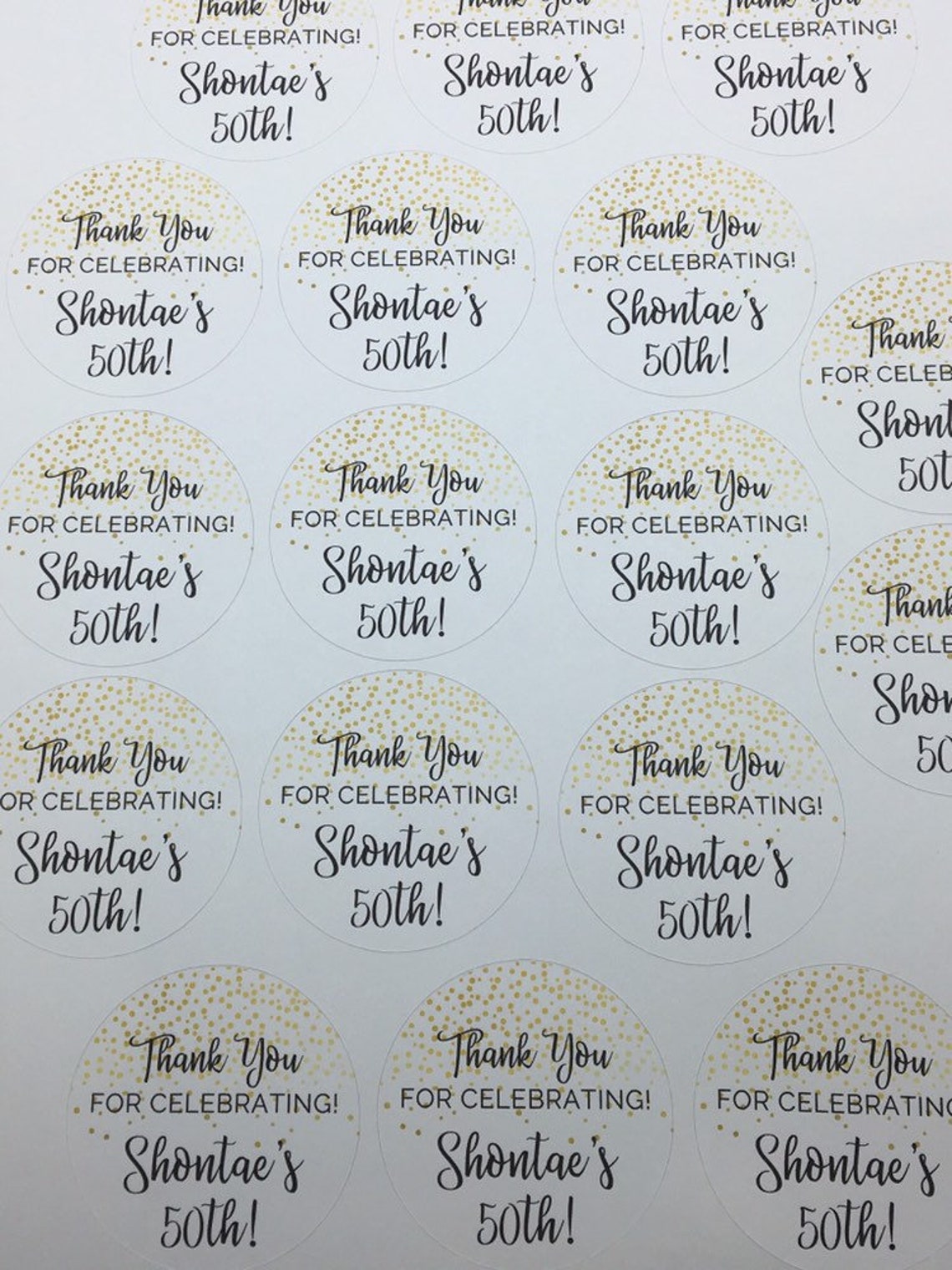 Personalized 50th Stickers - Etsy