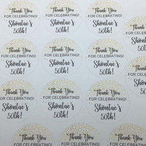 Personalized 50th Stickers - Etsy