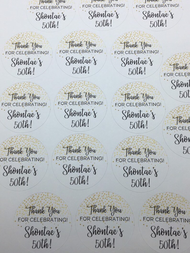 Personalized 50th Stickers - Etsy