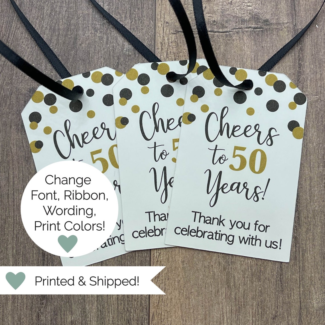 Fifty Years Personalized Favor Tags - Etsy