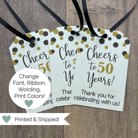Fifty Years Personalized Favor Tags - Etsy