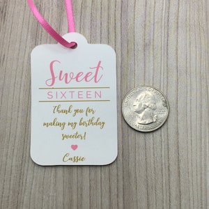 Sweet Sixteen Favor Tags - Etsy
