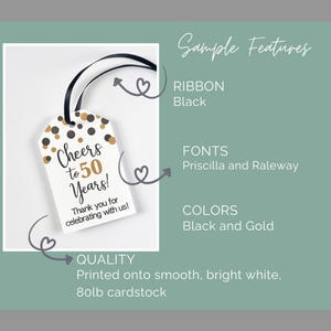 Fifty Years Personalized Favor Tags - Etsy